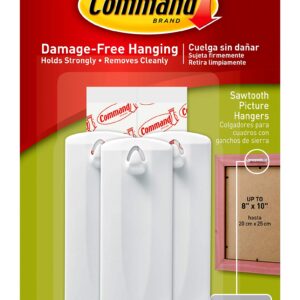 Command 10014485 Picture-Hanging Hooks, Large, White, 3 Count