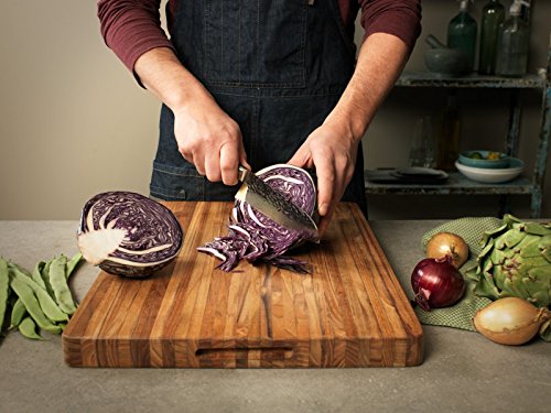 TeakHaus Edge Grain Carving Board w/Hand Grip (Rectangle) | 24" x 18" x 1.5"