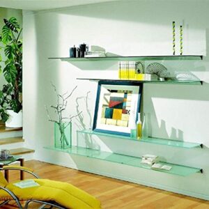 LTL Home Products Wallscapes Glacier Floating Glass Wall Shelf Kit, 8"X24", Clear