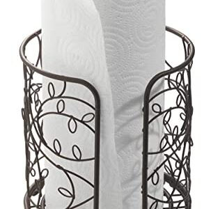 iDesign Steel Free-Standing Paper Towel Holder, The Twigz Collection – 7.5" x 7.5" x 8", Bronze