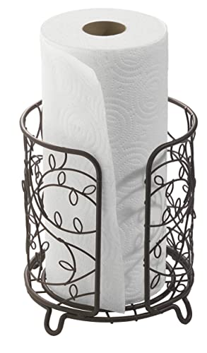 iDesign Steel Free-Standing Paper Towel Holder, The Twigz Collection – 7.5" x 7.5" x 8", Bronze