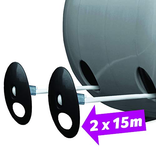 Minky Homecare Outdoor Retractable Dual Clothesline Heavy Duty PVC Coated Energy and Space Saving Removable Laundry Drying Line, 2 x 49 Feet, Gray