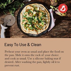 De Buyer Pizza & Tart Sheet - 12.5” - Perfect for Bread, Tarts, Croissants & Choux Paste - Nonstick & Easy to Clean - Made in France