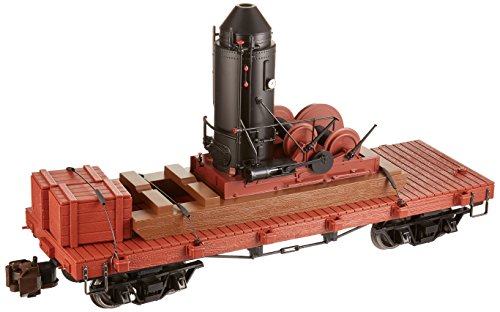 Bachmann Industries Log Skidder with Crate on 20' Log Car - Large "G" Rolling Stock (1:20 Scale)