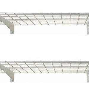 HyLoft 00967 45-Inch by 15-Inch Steel Wall Shelf for Garage Storage, Low-Profile Brackets, Off White, 2-Pack