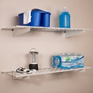 HyLoft 00967 45-Inch by 15-Inch Steel Wall Shelf for Garage Storage, Low-Profile Brackets, Off White, 2-Pack