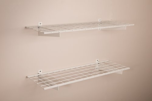 HyLoft 00967 45-Inch by 15-Inch Steel Wall Shelf for Garage Storage, Low-Profile Brackets, Off White, 2-Pack