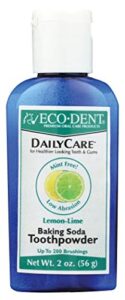 eco-dent daily care baking soda toothpowder, lemon-lime 2 oz