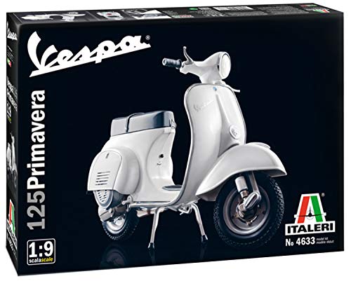 Italeri 4633 510104633-1:9 Vespa 125" Primavera, Model Building, Construction kit, Stand Model Making, Crafts, Hobbies, Gluing, Plastic kit, unpainted