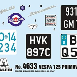 Italeri 4633 510104633-1:9 Vespa 125" Primavera, Model Building, Construction kit, Stand Model Making, Crafts, Hobbies, Gluing, Plastic kit, unpainted