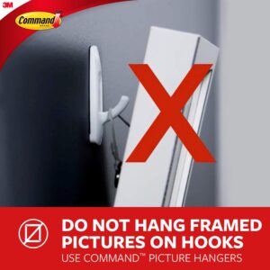 command small wire toggle hooks, damage free hanging wall hooks with adhesive strips, no tools wall hooks for hanging organizational items in living spaces, 9 white hooks and 12 command strips