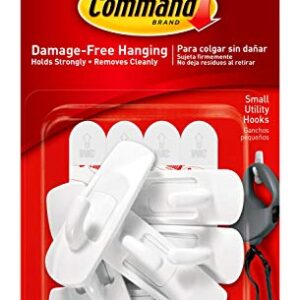 Command 17002-VP-6PK Small Utility Hooks, 6, White, 6 Count