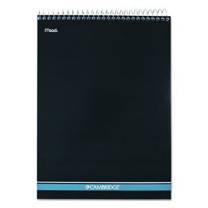 Mead Cambridge , Top Wirebound Spiral Notebook, College Ruled Memo NotePad, Stiff Back, Durable Cover Business Journal, 8-1/2" x 11", 70 Double-Sided Sheets, Navy (59882), White