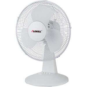 Lorell 12" Oscillating Desk Fan, Light Gray