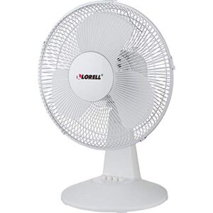 Lorell 12" Oscillating Desk Fan, Light Gray