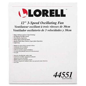 Lorell 12" Oscillating Desk Fan, Light Gray