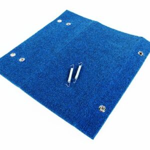 Camco Wrap Around Step Rug | Protects Your RV from Unwanted Tracked in Dirt | Works on Electrical and Manual RV Steps | Blue (42924)