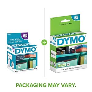 DYMO LW Library Book Spine Labels for LabelWriter Label Printers, White, 1" x 1.5", 1 Roll of 750