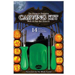 the ultimate pumpkin carving kit with 10 pop-out stencils