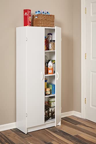 ClosetMaid Pantry Cabinet Cupboard with 2 Doors, Adjustable Shelves, Standing, Storage for Kitchen, Laundry or Utility Room, White