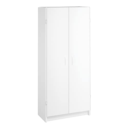 ClosetMaid Pantry Cabinet Cupboard with 2 Doors, Adjustable Shelves, Standing, Storage for Kitchen, Laundry or Utility Room, White