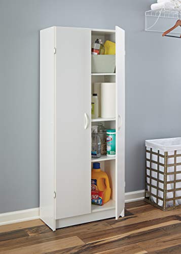 ClosetMaid Pantry Cabinet Cupboard with 2 Doors, Adjustable Shelves, Standing, Storage for Kitchen, Laundry or Utility Room, White