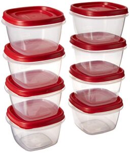 rubbermaid 7j60 easy find lid square 2-cup food storage (pack of 8 containers)