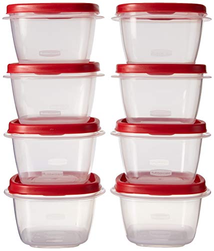 Rubbermaid 7J60 Easy Find Lid Square 2-Cup Food Storage (Pack of 8 Containers)