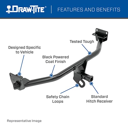 Draw-Tite 24747 Class 1 Trailer Hitch, 1.25 Inch Receiver, Black, Compatible with 2005-2009 Ford Mustang