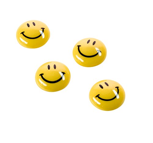 magnetoplan Smiley Face Magnets Diameter 40 mm Pack of 6, Yellow/Black