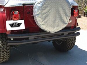 rampage front/rear tube bumper | steel, black | 7649 | fits 1976 – 2006 jeep cj, wrangler yj & tj