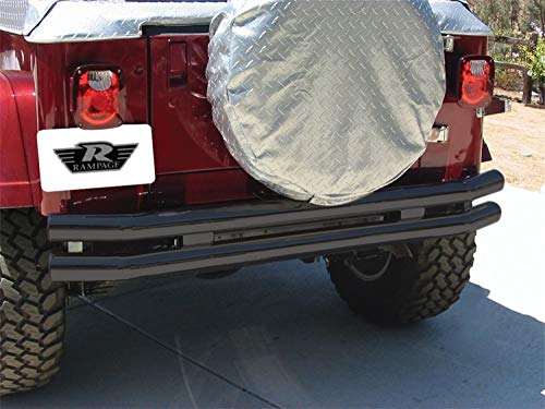 Rampage Front/Rear Tube Bumper | Steel, Black | 7649 | Fits 1976 - 2006 Jeep CJ, Wrangler YJ & TJ