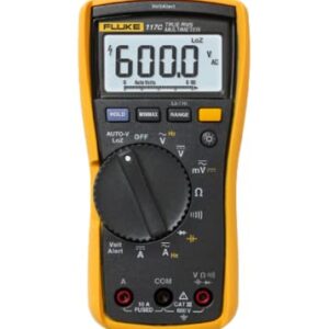 Fluke 117 Digital Multimeter, Non-Contact AC Voltage Detection, Measures Resistance/Continuity/Frequency/Capacitance/Min Max Average, Automatic AC/DC Voltage Selection, Low Impedance Mode