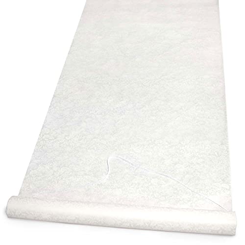 Hortense B. Hewitt Wedding Accessories Fabric Aisle Runner, 100-Feet Long, Ivory Floral (29713)