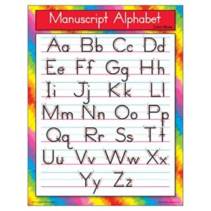 trend enterprises, inc. manuscript alphabet zaner-bloser learning chart, 17″ x 22″