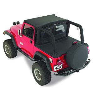 rampage products 90035r windbreaker for 1980-2006 jeep cj, wrangler yj & tj, black diamond