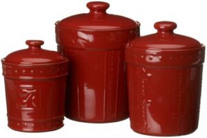 signature housewares sorrento collection canisters, ruby antiqued finish, set of 3