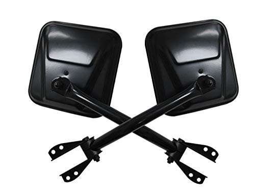 Rampage Factory Style Replacement Steel Mirror Kit | Pair, Black | 7617 | Fits 1955 - 1986 Jeep CJ