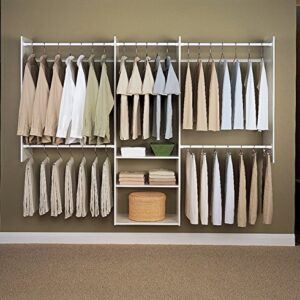 Easy Track 4'-8' Deluxe Starter Kit Closet Storage, 4, White