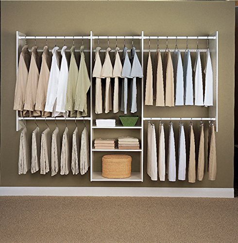 Easy Track 4'-8' Deluxe Starter Kit Closet Storage, 4, White