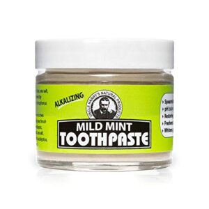 uncle harry’s mild mint remineralizing toothpaste | natural whitening toothpaste freshens breath & promotes enamel | vegan fluoride free toothpaste