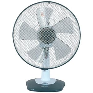 optimus f-1212s 12-inch oscillating 3-speed table fan with soft-touch switch and led