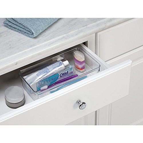 iDesign 49250 Rain BPA-Free Plastic Drawer Organizer Tray - 12" x 6" x 3", Clear