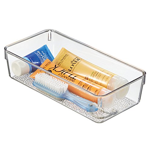 iDesign 49250 Rain BPA-Free Plastic Drawer Organizer Tray - 12" x 6" x 3", Clear