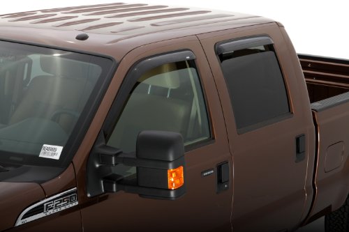 Auto Ventshade [AVS] Original Ventvisor / Rain Guards | Outside Mount, Smoke Color, 4 pc | 94522 | Fits 1999 - 2016 Ford F-250/F-350 Super Duty SuperCab