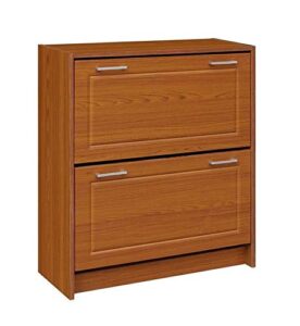 4d concepts deluxe double shoe cabinet(light walnut),