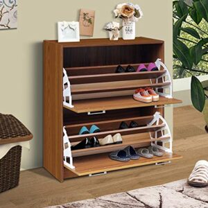 4D Concepts DELUXE DOUBLE SHOE CABINET(light walnut),