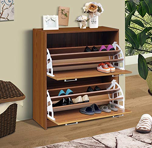 4D Concepts DELUXE DOUBLE SHOE CABINET(light walnut),