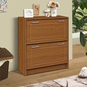 4D Concepts DELUXE DOUBLE SHOE CABINET(light walnut),