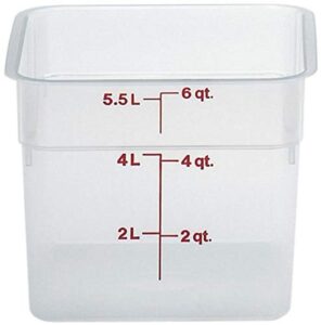 cambro 6sfspp190 camsquare storage container, translucent, 6 qt.